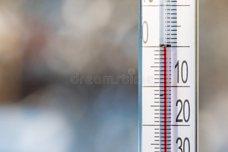 Outdoor Thermometer Indicates Freezing Point Temperature Stock Image ...