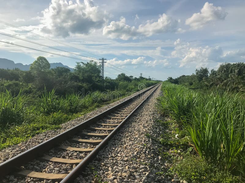Outdoor Train Rail Road at Phatthalung Stock Photo - Image of fast ...
