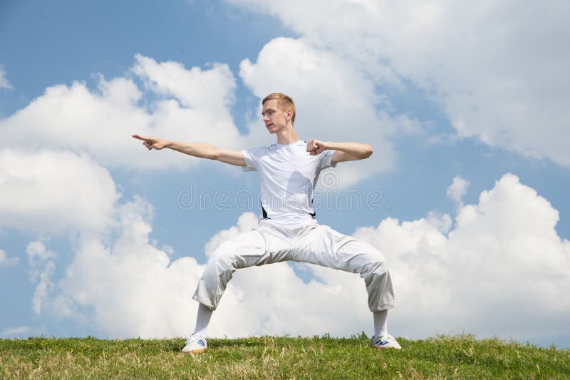 Outdoor training stock photo. Image of blond, training - 20136404