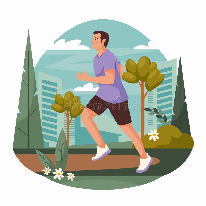 Outdoor Training Hand Drawn Cartoon Composition Stock Illustration ...