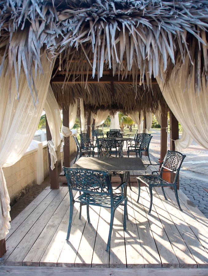 Outdoor Tropical Eating Area Stock Image - Image of outdoor, tropics ...