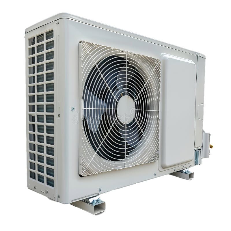 Outdoor Unit of Air Conditioner Split System Standing on White ...