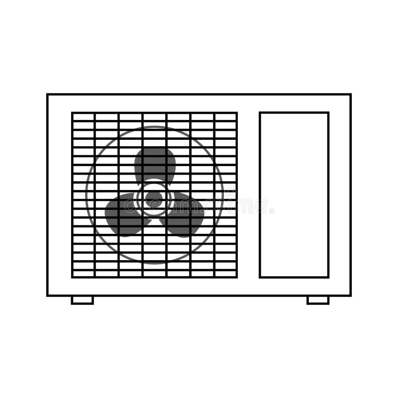 Outlined Air Conditioner stock illustration. Illustration of cooling ...