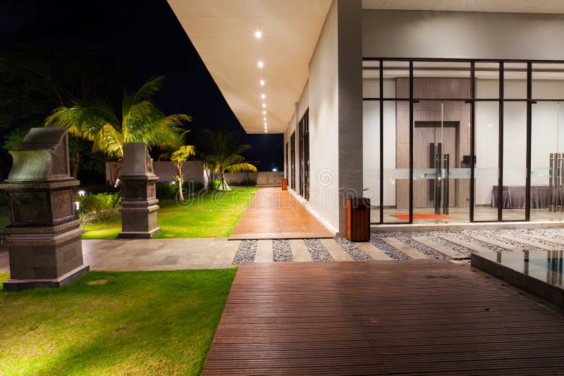 Outdoor View of Modern Restaurant Building Stock Image - Image of ...