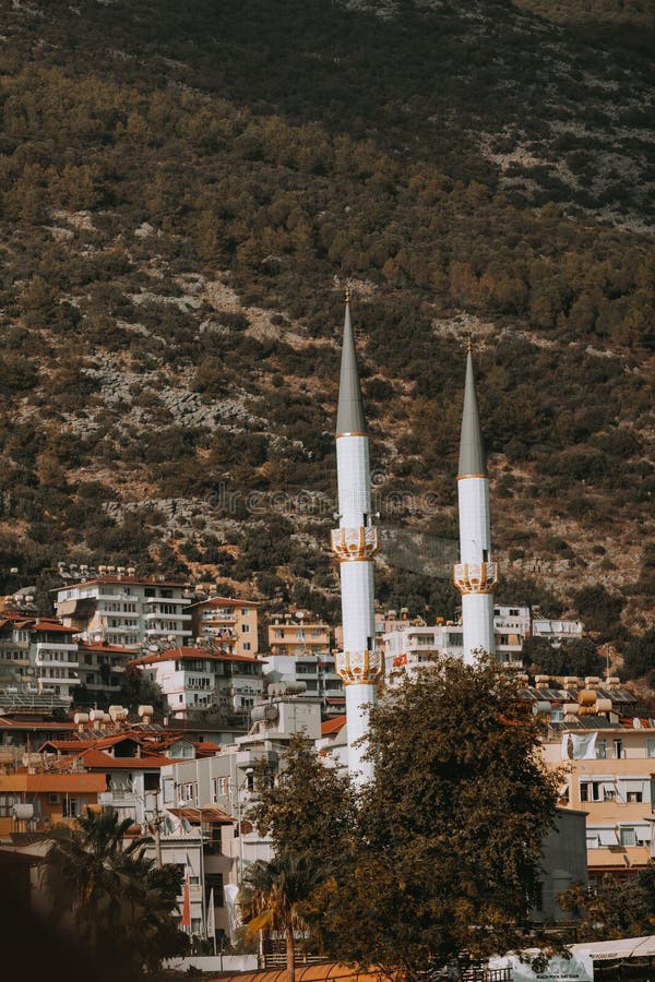 Outdoor View of a Village on the Side of a Hill Stock Photo - Image of ...