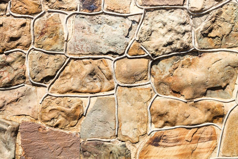 Outdoor Wall from Natural Stones Stock Image - Image of pattern, joint ...