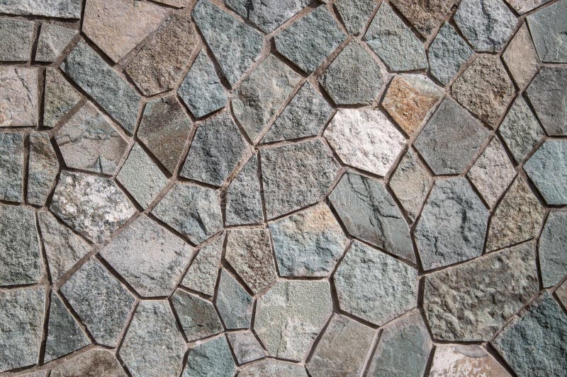 Outdoor Wall Neatly Trimmed with Flagstone Background Stock Image ...