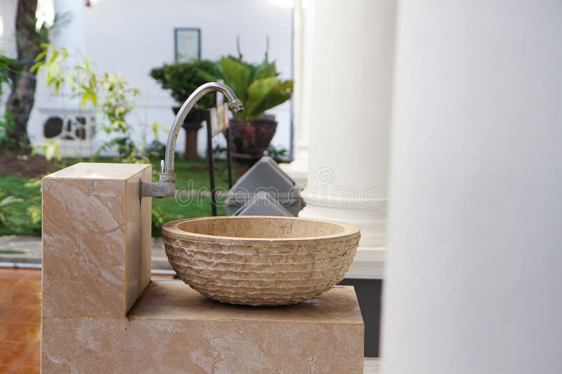 Outdoor Washbasin in the Yard, Faucet, Basin Stock Image - Image of ...