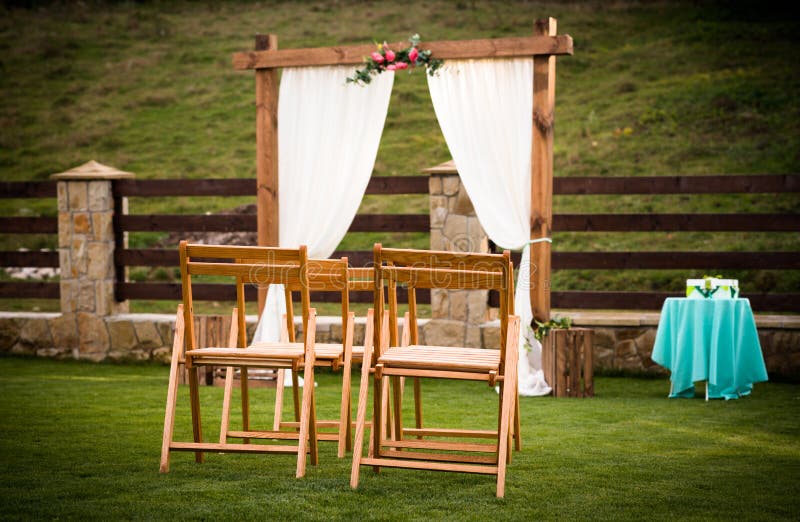 Outdoor wedding ceremony stock photo. Image of path, bridal - 48779464