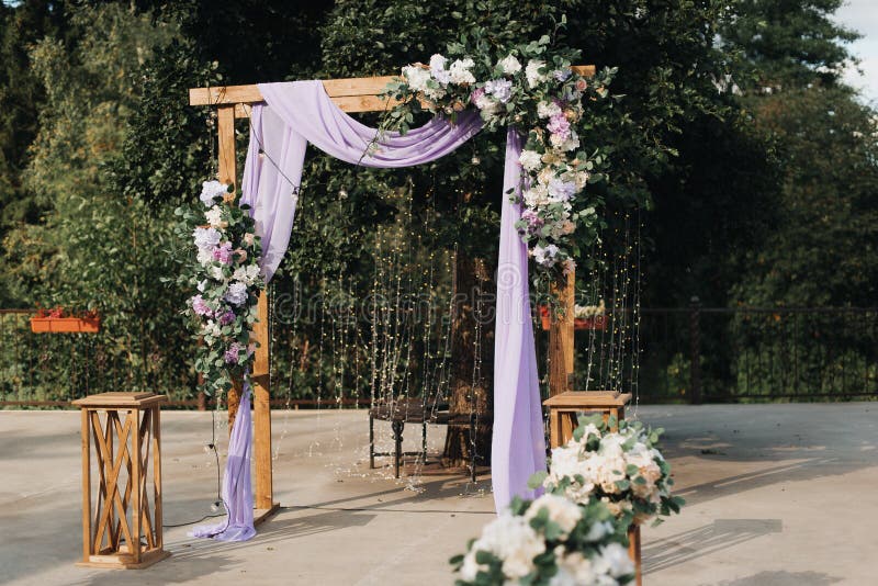 Outdoor Wedding Reception Area Close-up Outdoor Wedding Reception Stock ...