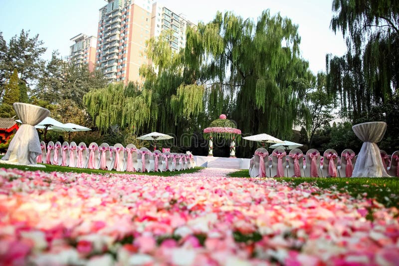 Outdoor wedding Scene stock photo. Image of gathering - 29362634
