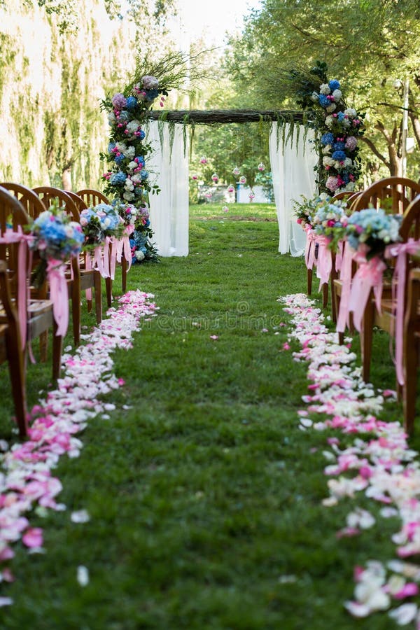 Outdoor wedding Scene stock image. Image of business - 63922909