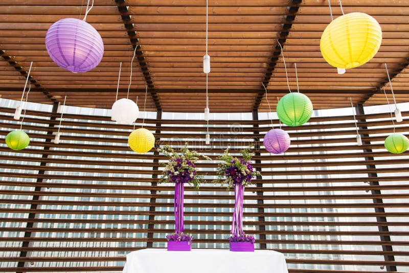 Colorful paper lanterns stock photo. Image of decoration - 5580334