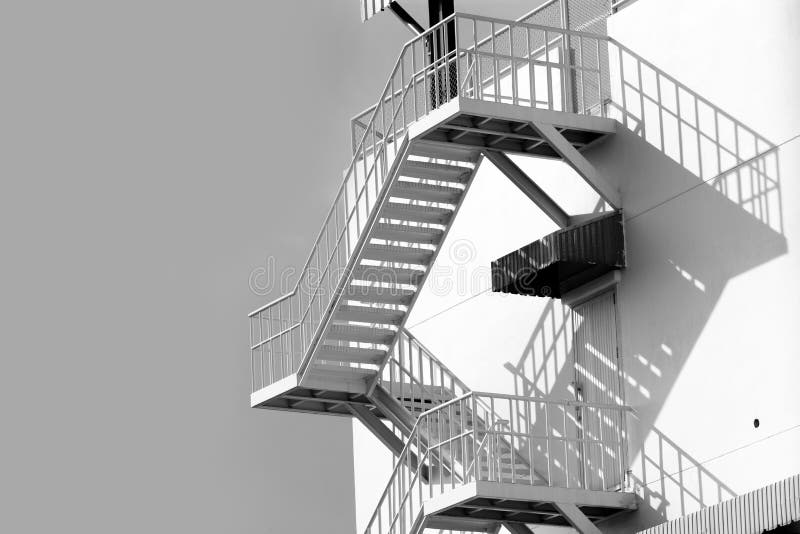 Outdoor white steel stair stock photo. Image of construction - 44767716