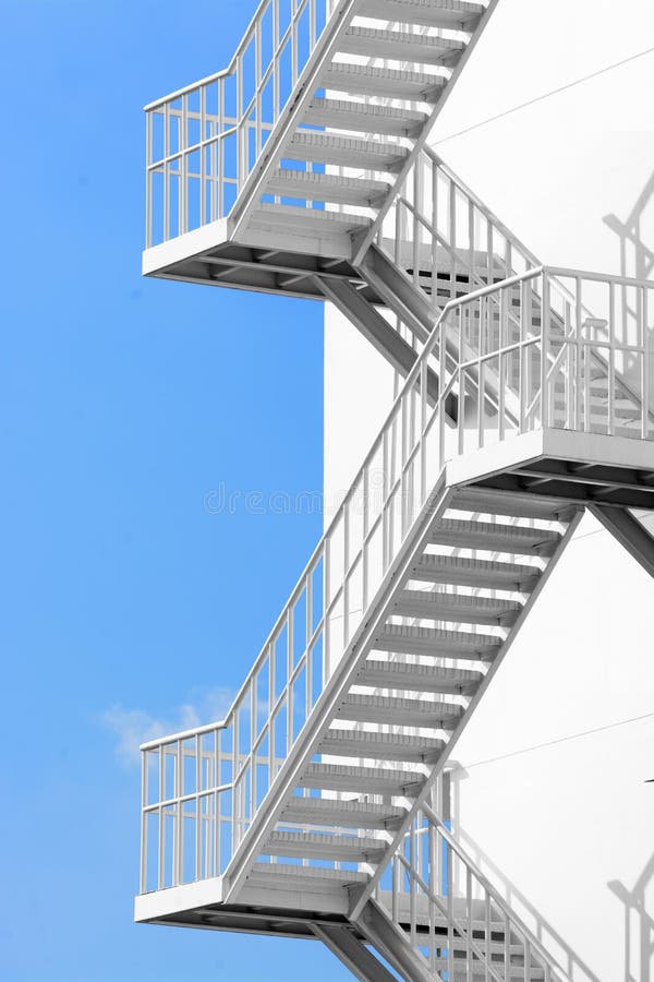 Outdoor white steel stair stock photo. Image of construction - 44767716