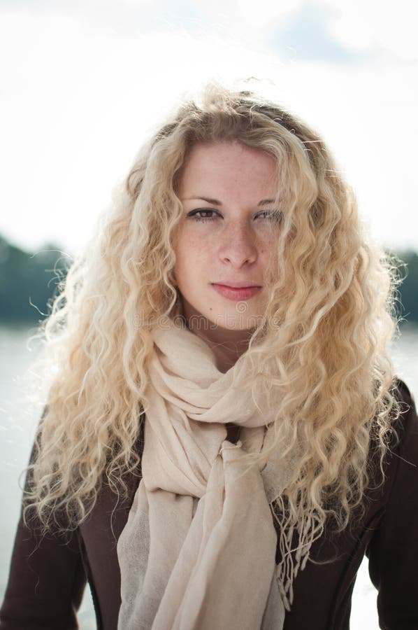 Dramatic Woman Looks at Sky Stock Image - Image of concerned, worried ...