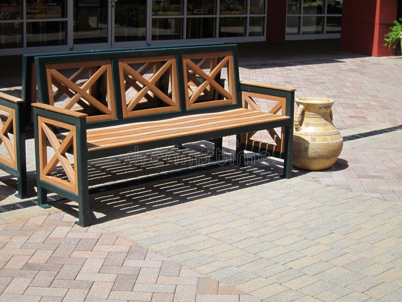 Outdoor wooden bench stock photo. Image of outside, bench - 21655732