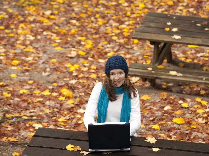 Outdoor work stock photo. Image of adult, brunette, october - 17078078