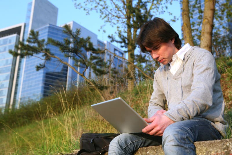 Outdoor working. stock image. Image of adult, jeans, graffiti - 9213257