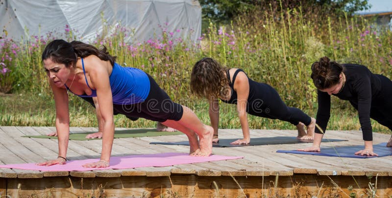 Outdoor Yoga stock photo. Image of exercise, outdoors - 34575912