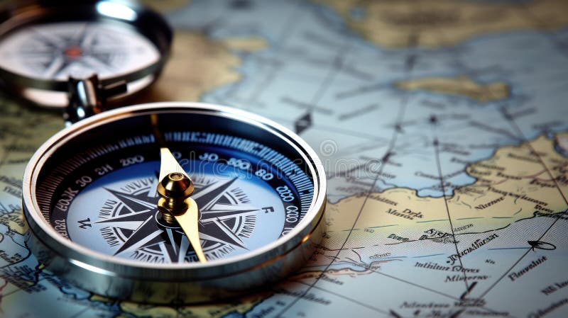 Outdoors Navigation Concept Compass Direction Concept Stock Image ...