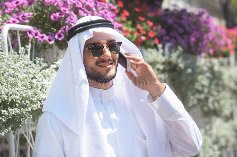 Outdoors Portrait of a Handsome Arabian Man Stock Photo - Image of ...