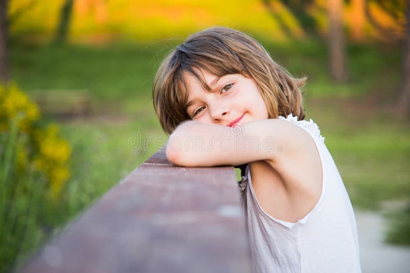 Outdoors Portrait Kid Smiling Stock Image - Image of beautiful ...