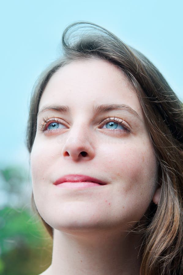 Outdoors Portrait of Thinking Woman Stock Image - Image of felicity ...