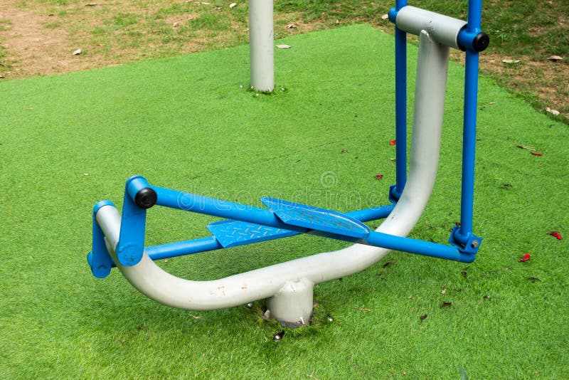 Outdoors Public Excercise Machine in a Public Park. Stock Photo - Image ...