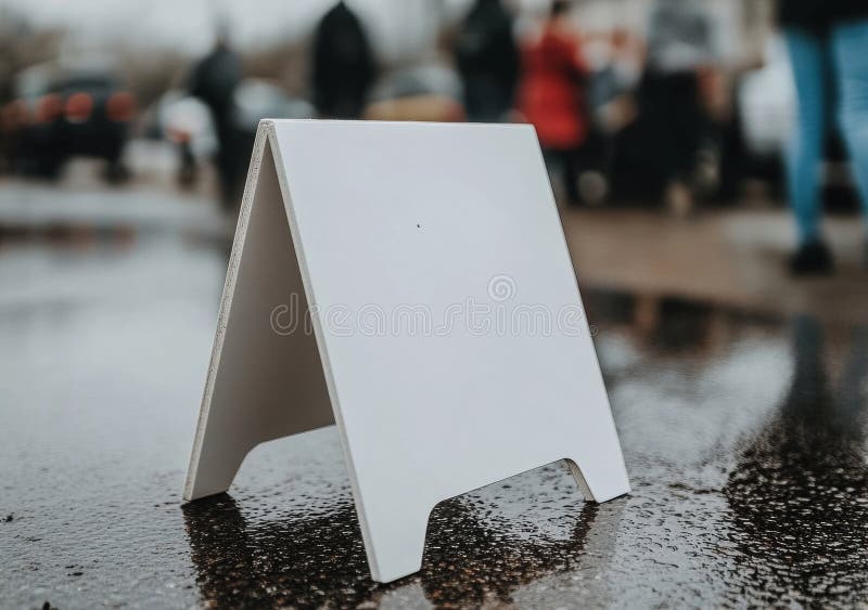 The Outdoors Setting Showcases a White Board Welcome Sign Mockup ...