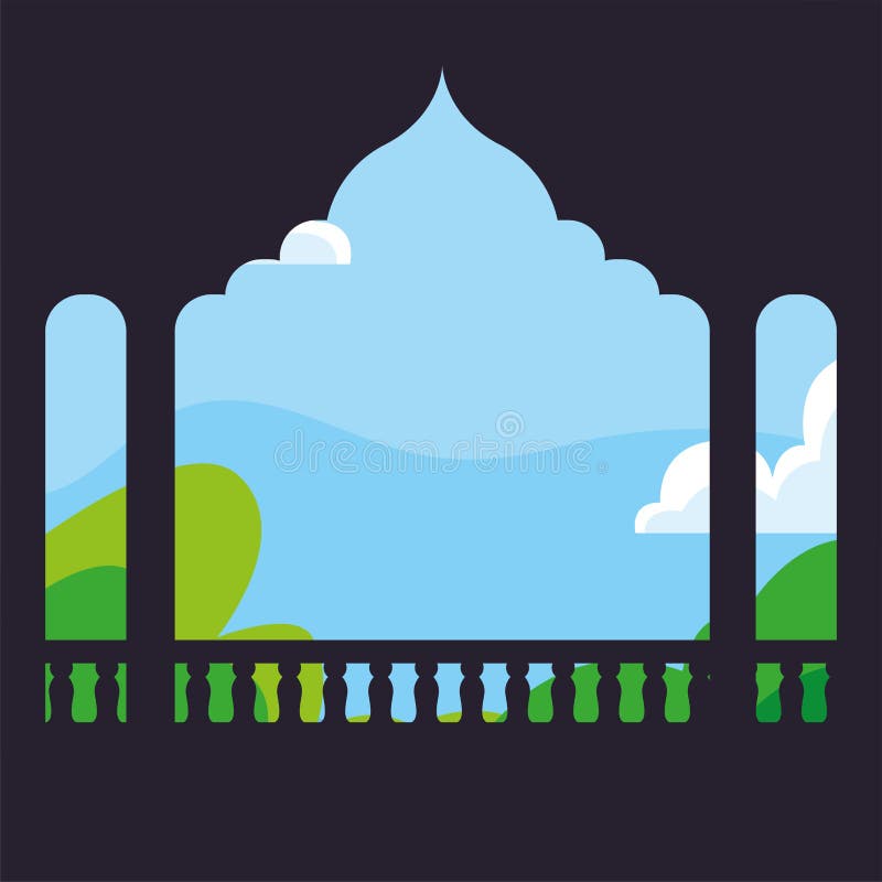 Outdoors View from the Balcony Silhouette Stock Illustration ...