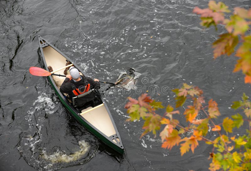 Outdoorsy Man in a Kayak in the Fall Stock Image - Image of seasonal ...