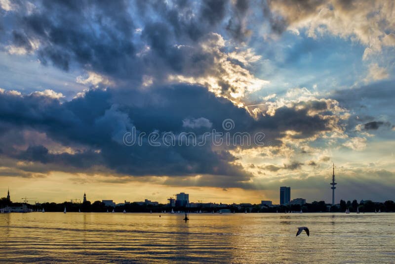 Outer Alster Lake stock image. Image of outer, water - 244728097