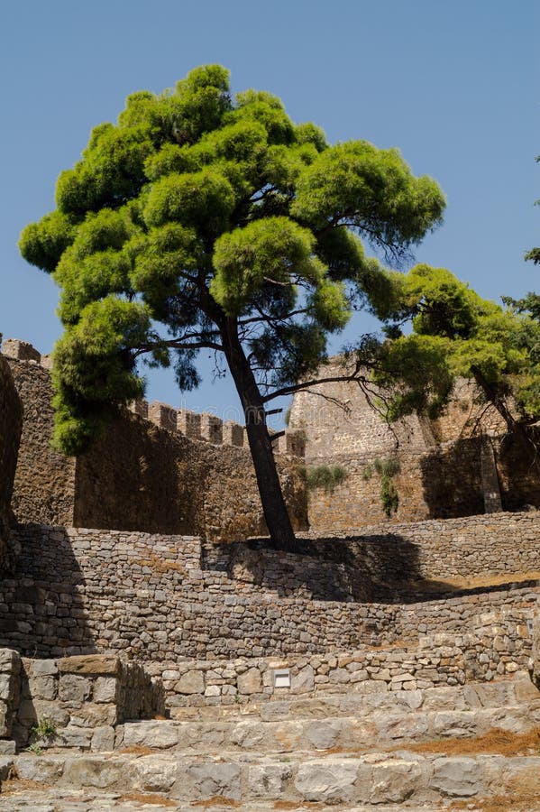 Outer Castle Wall in Nafpaktos Central Greece Stock Photo - Image of ...
