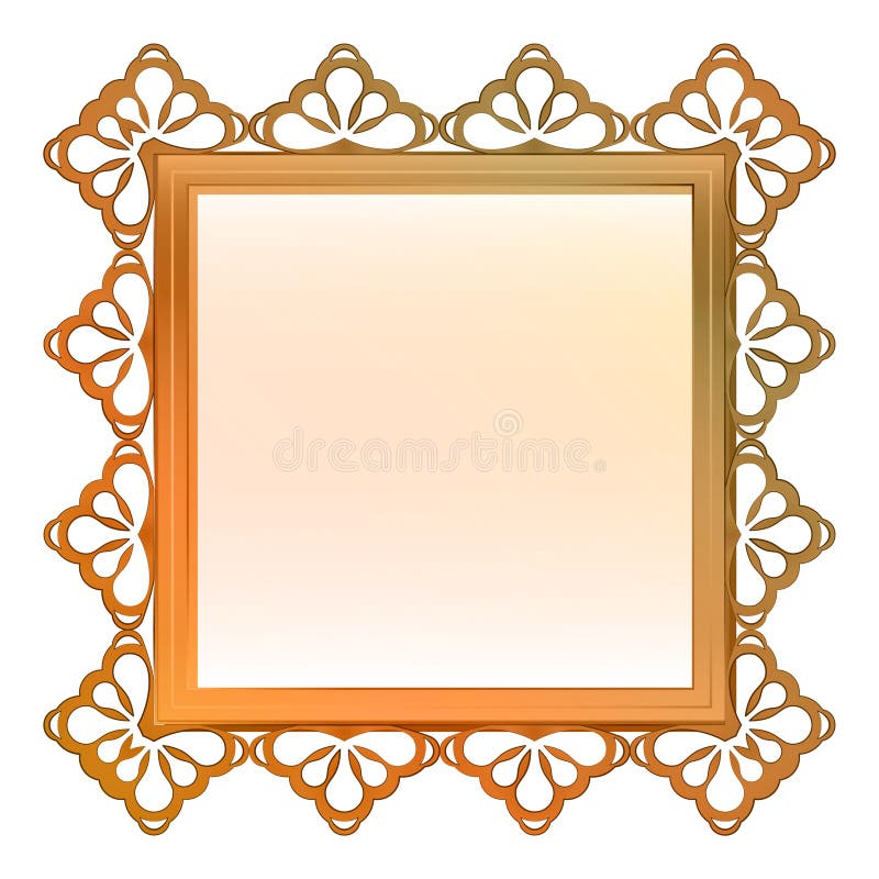 Outer Decorated Vector Bronze Square Frame Stock Vector - Illustration ...