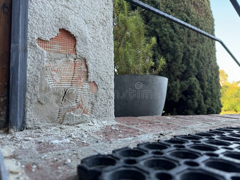 Damaged External Thermal Insulation System in the Entrance Area of â€‹â ...