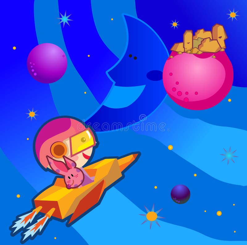 Outer space stock vector. Illustration of moon, universe - 13316666