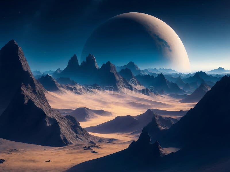 The Alien Outer Space, Generative AI Illustration Stock Illustration ...