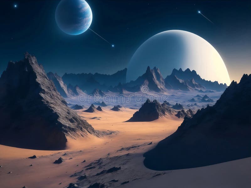 The Alien Outer Space, Generative AI Illustration Stock Illustration ...