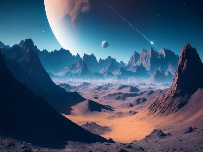 The Alien Outer Space, Generative AI Illustration Stock Illustration ...