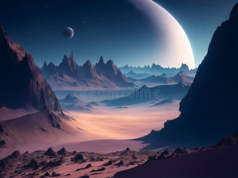 The Alien Outer Space, Generative AI Illustration Stock Illustration ...