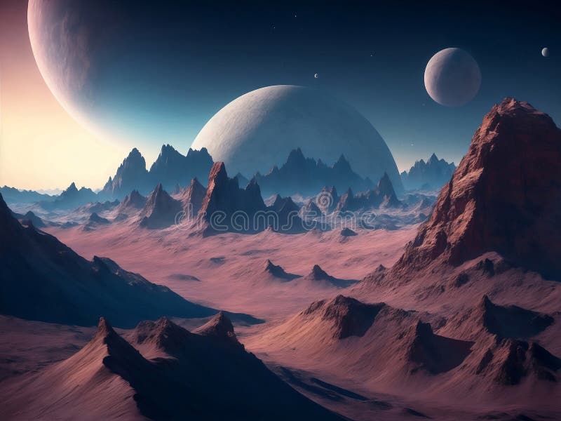 The Alien Outer Space, Generative AI Illustration Stock Illustration ...