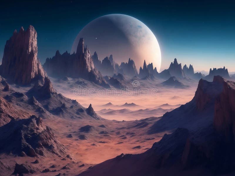 The Alien Outer Space, Generative AI Illustration Stock Illustration ...