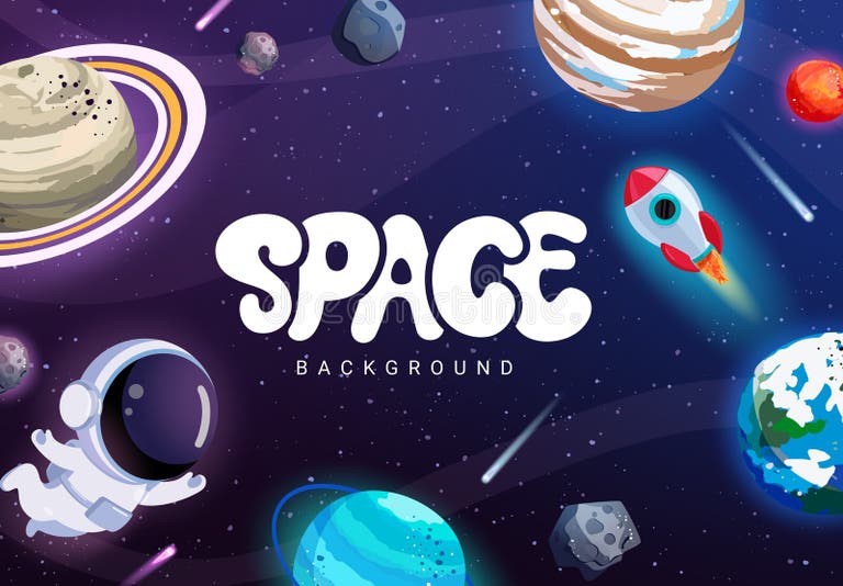 Outer Space Background Clipart Design. Outer Space with Planets ...