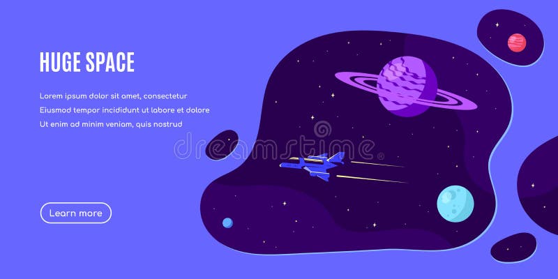 Outer Space Concept Banner Template in Flat Style Stock Vector ...