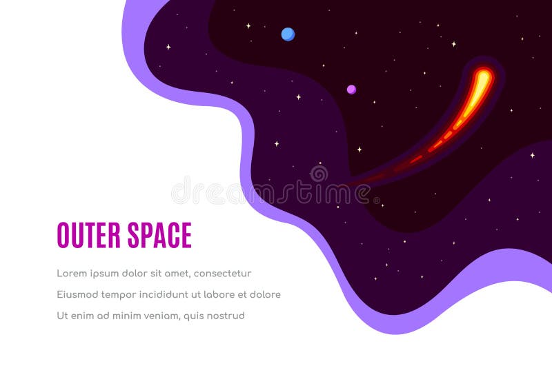 Outer Space Concept Banner Template in Flat Style Stock Vector ...