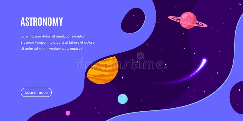Outer Space Concept Banner Template in Flat Style Stock Vector ...