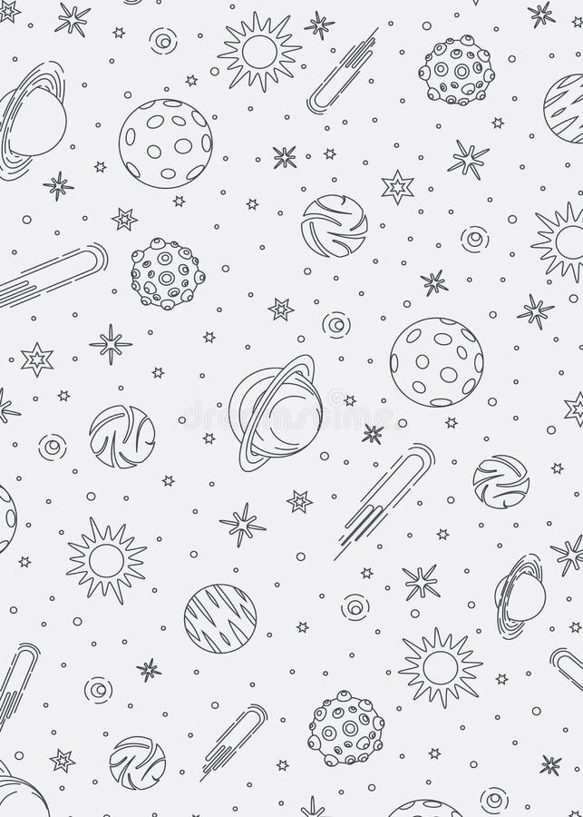 Outer Space with Different Planets. Background Stock Vector ...