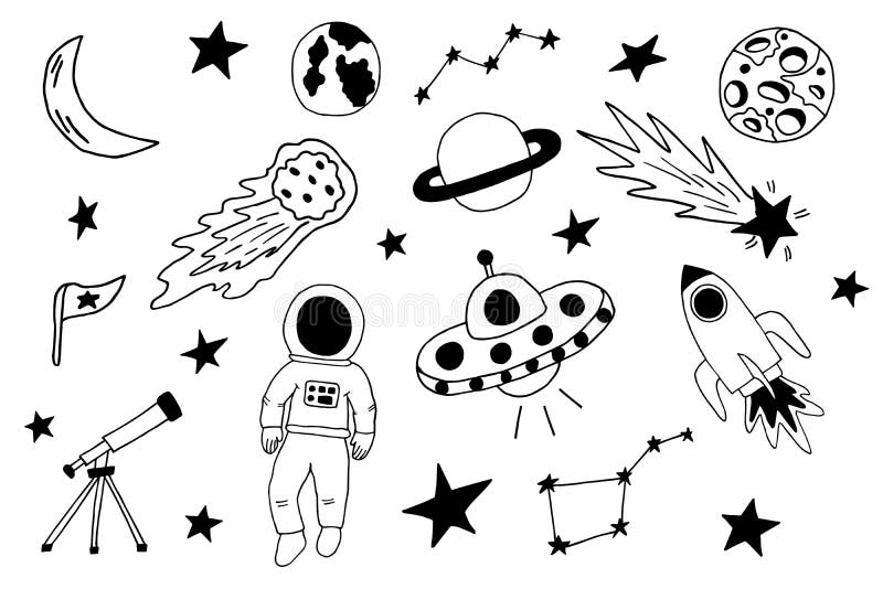 Outer Space Sketch Doodle Set Stock Illustrations – 607 Outer Space Sketch Doodle Set Stock ...