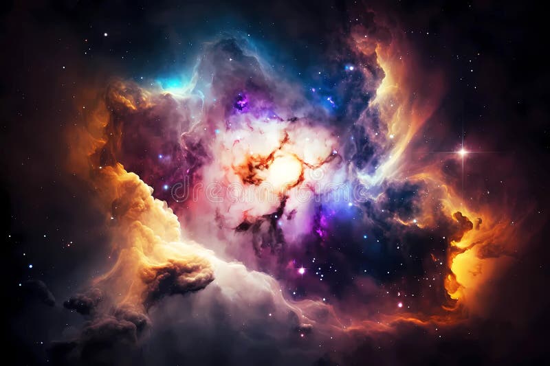 Outer Space Endless Nebula Galaxy. Generative Ai Design Stock ...